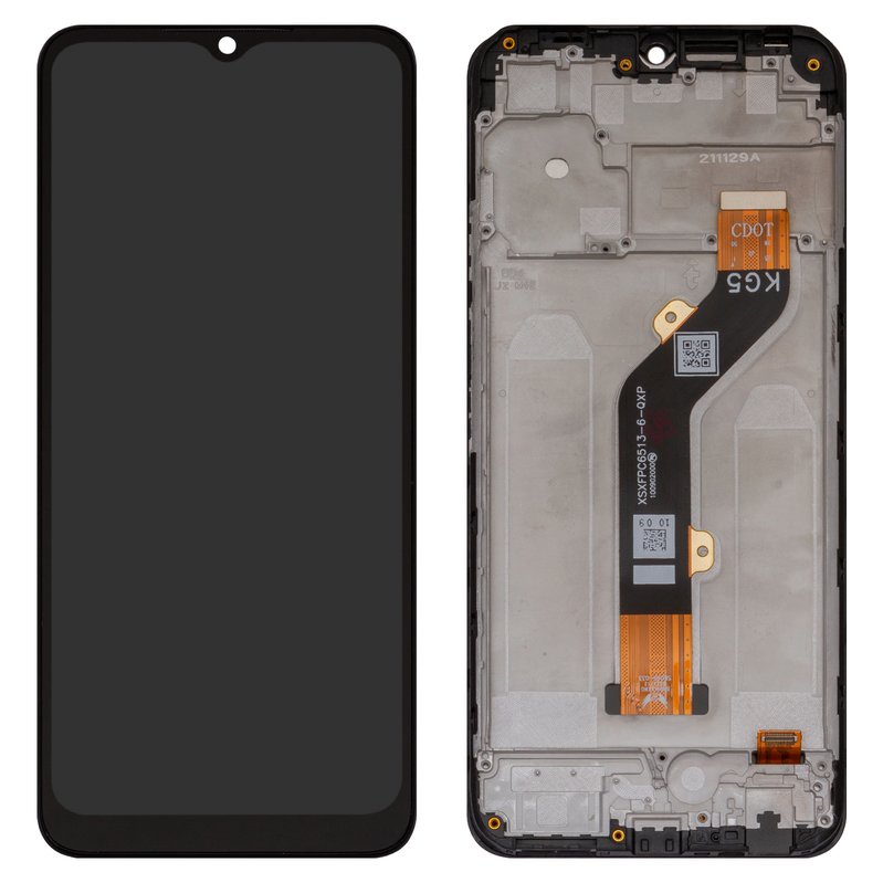 Дисплей для Tecno Pop 5 LTE, чорний, з рамкою, Оригінал (переклеєне ...